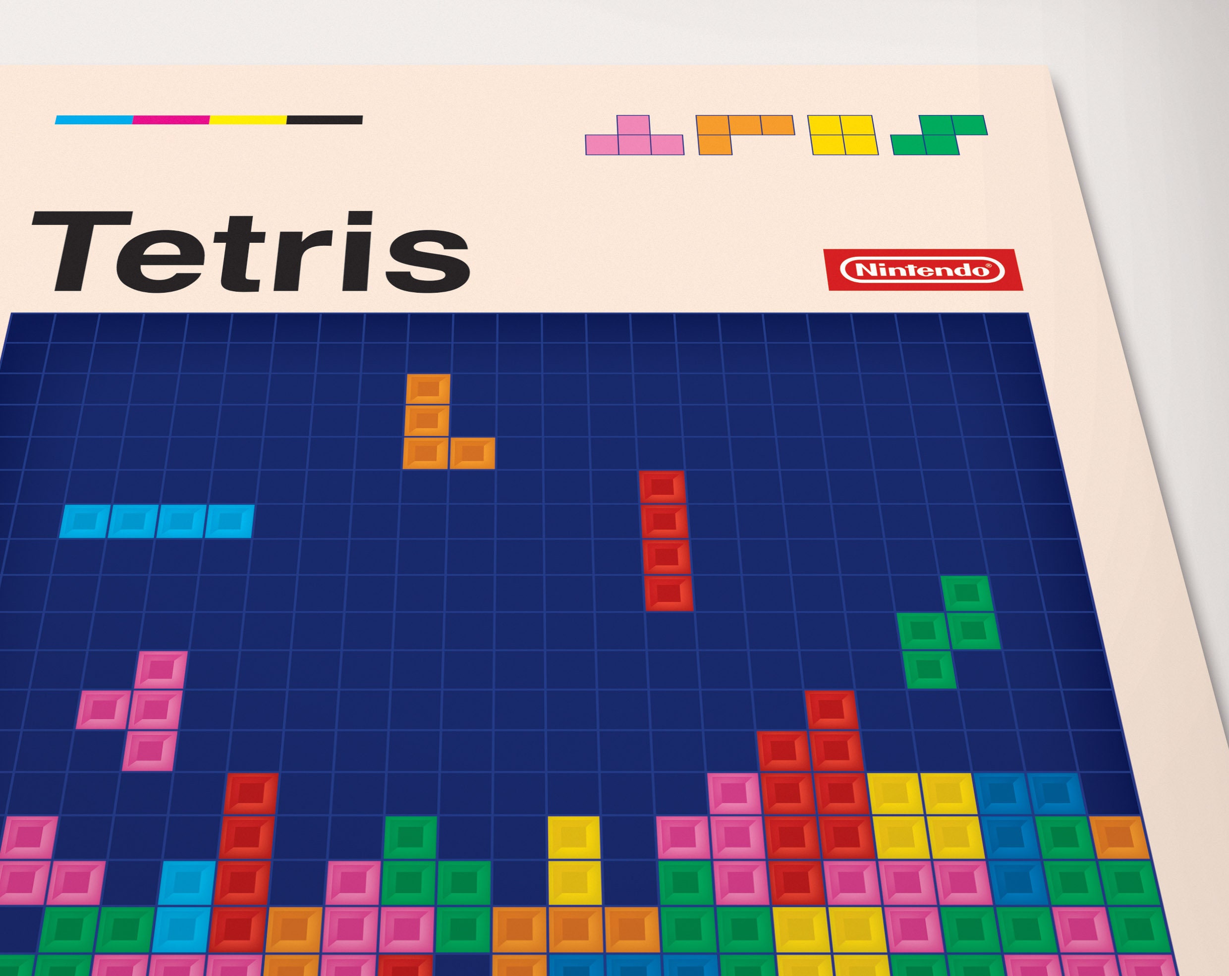 Single Tetris Print, Retro, Video Games, Kids Room Décor, Classic ...