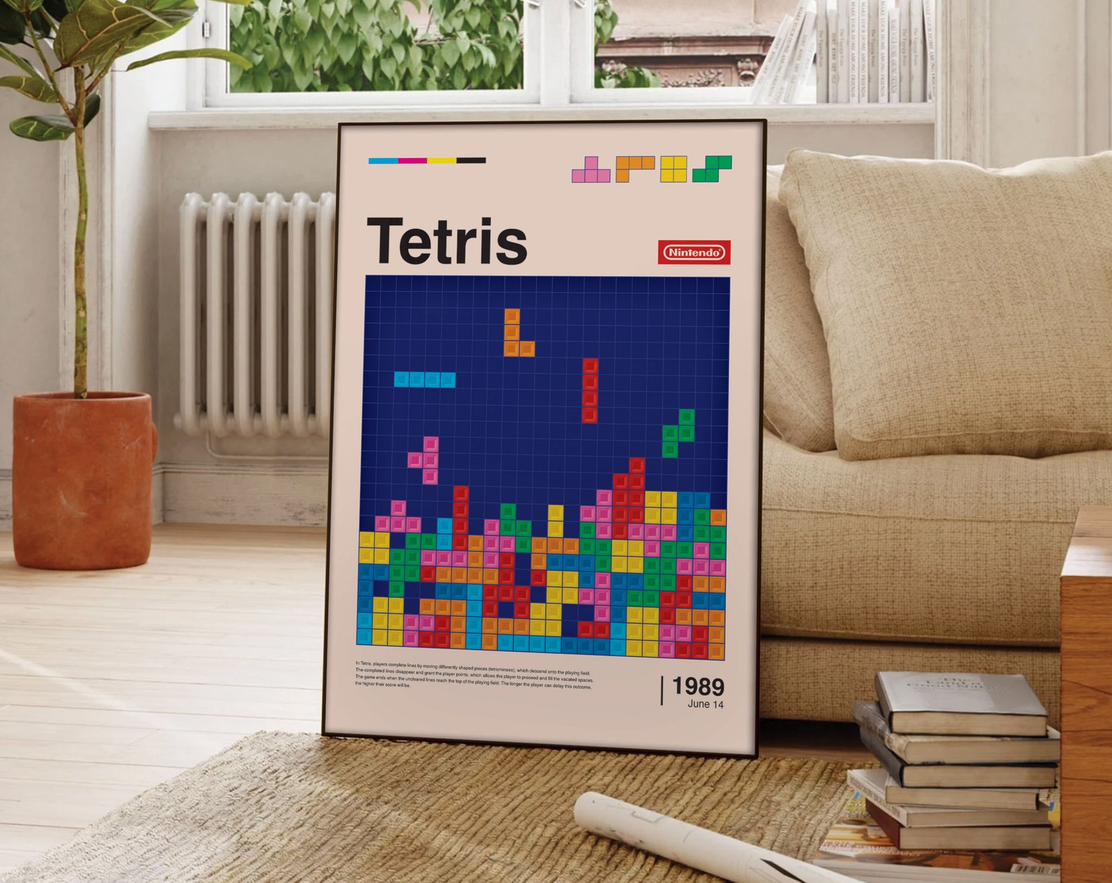 Single Tetris Print, Retro, Video Games, Kids Room Décor, Classic ...
