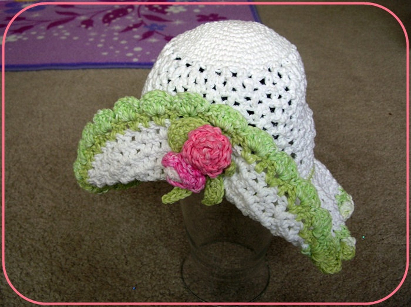 PATTERN ONLY Crochet Sun Hat With Mini Roses - Etsy