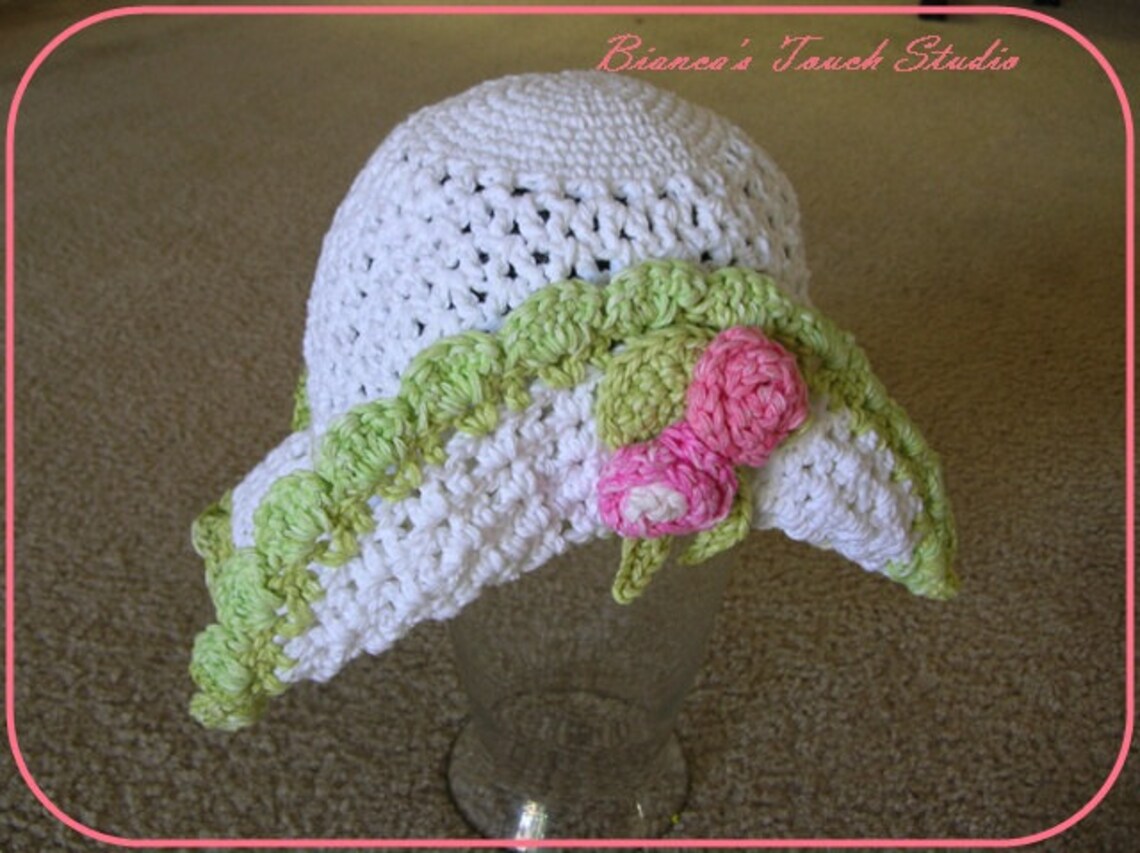 PATTERN ONLY Crochet Sun Hat With Mini Roses - Etsy