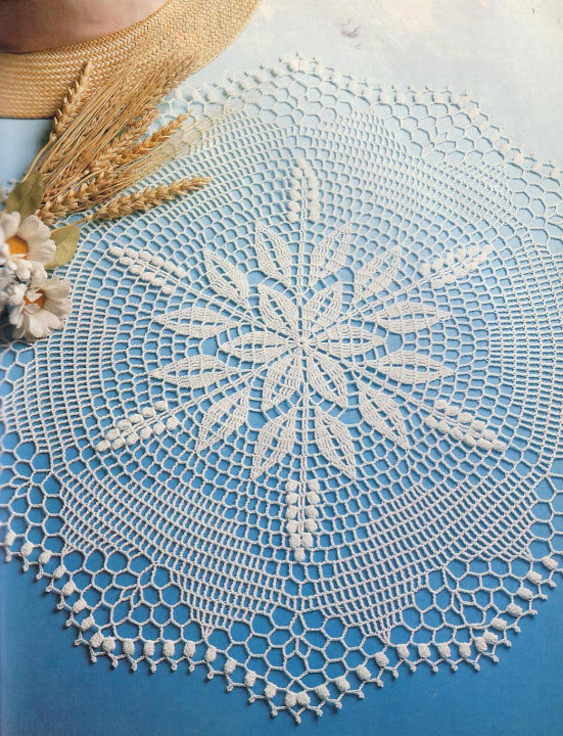 INSTANT DOWNLOAD Vintage Fine Thread Crochet Round Light Summer Doily ...