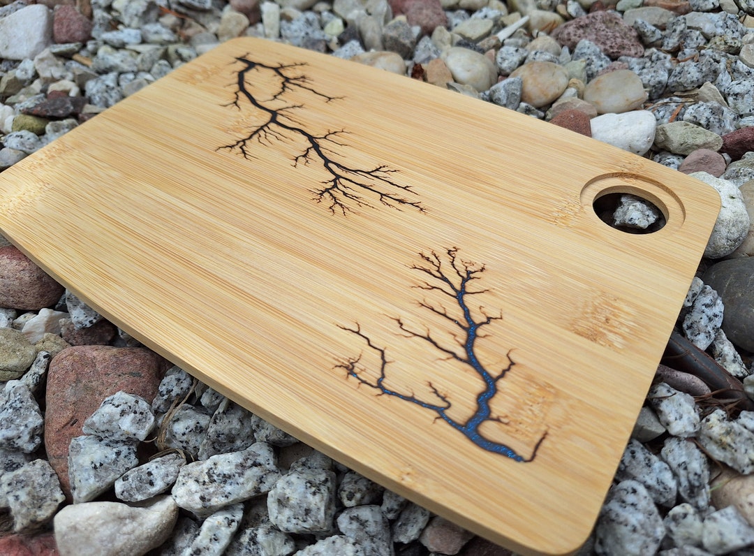 Fractal Burn Design, Cutting Board With , Lichtenberg Figures, Perfect ...