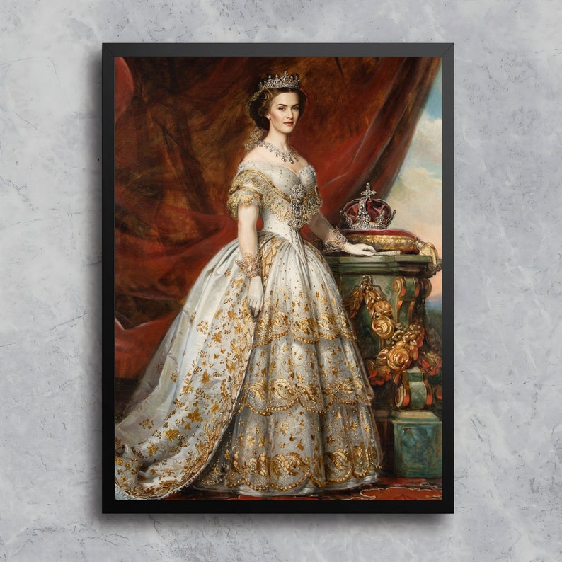 CUSTOM ROYAL PORTRAIT From Photo, Renaissance Queen Portrait, Princess ...