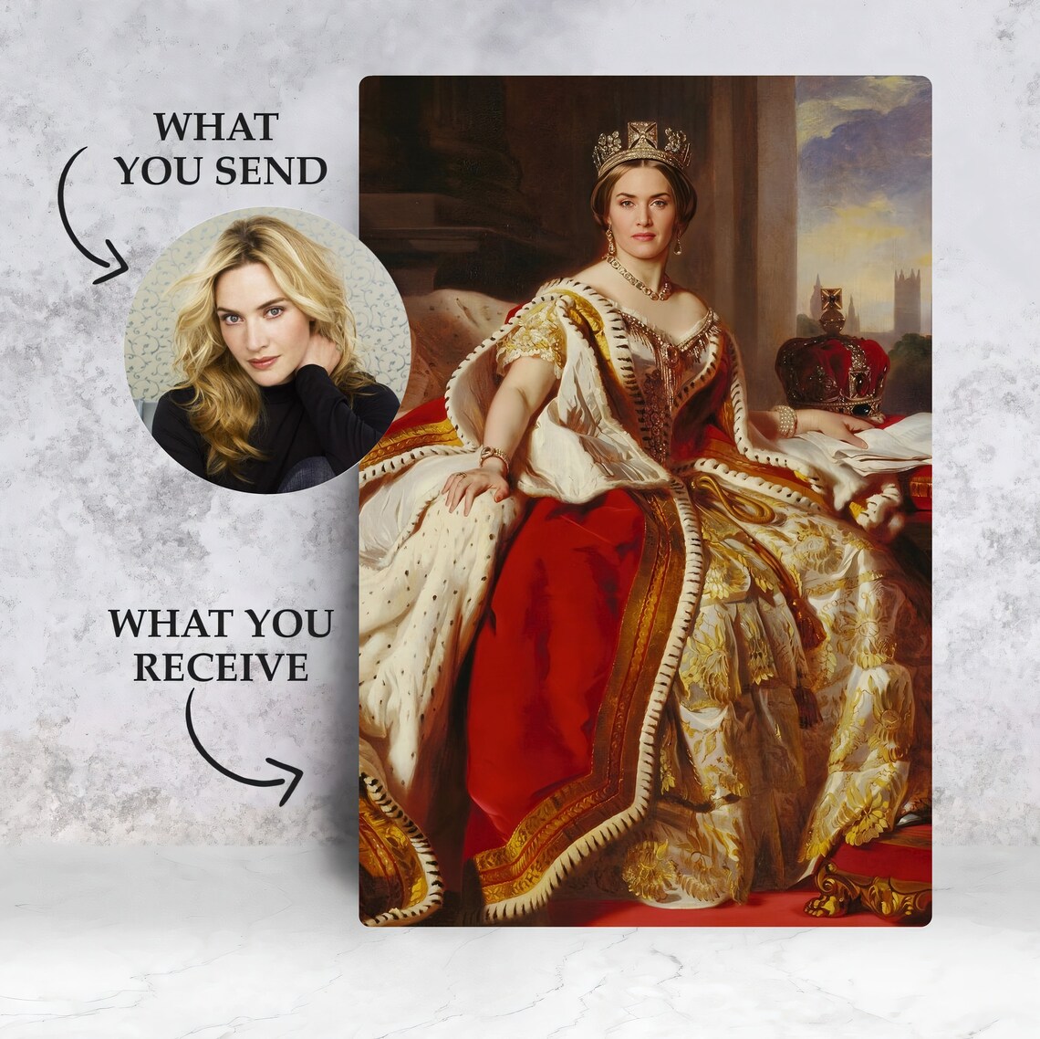 CUSTOM ROYAL PORTRAIT From Photo, Renaissance Queen Portrait, Princess ...