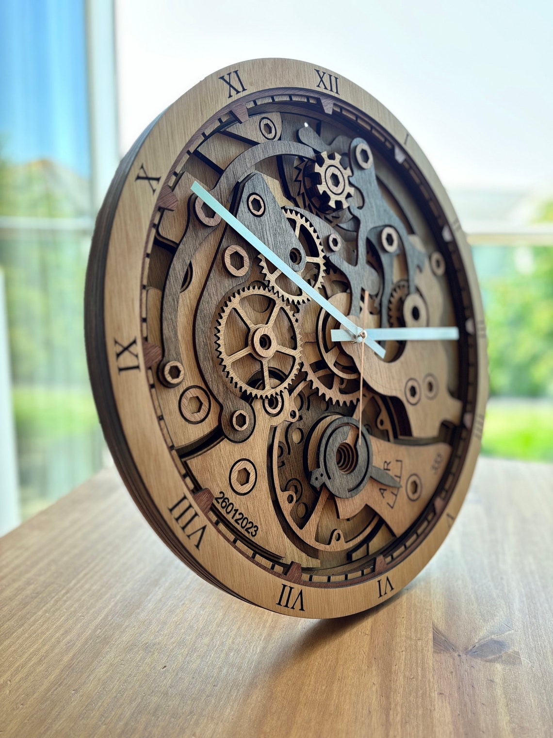 Large (48 Cm) Wooden Multi Layer Wall Clock - Etsy