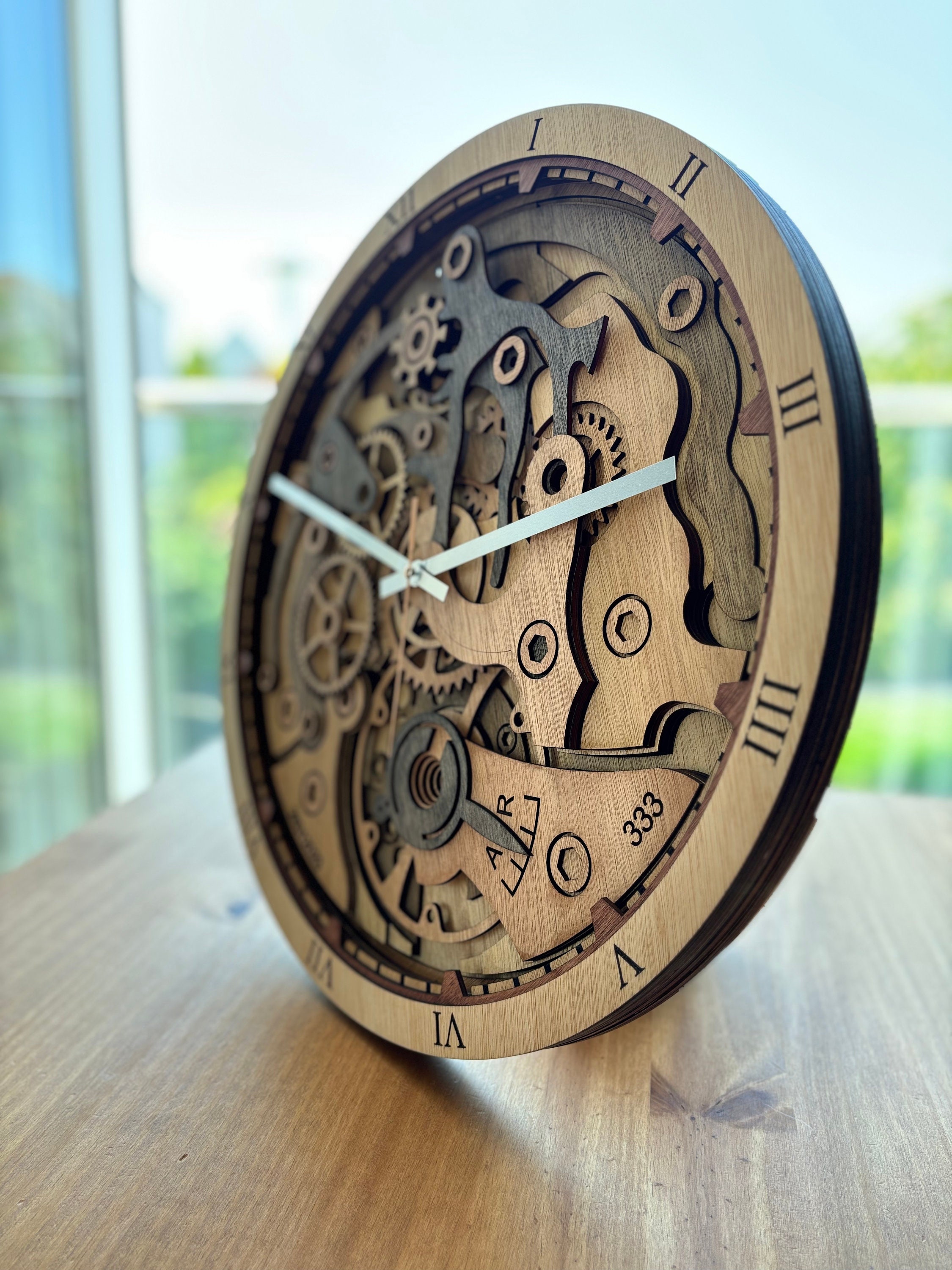 Large (48 Cm) Wooden Multi Layer Wall Clock - Etsy