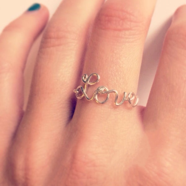 Wire Word Ring - Etsy