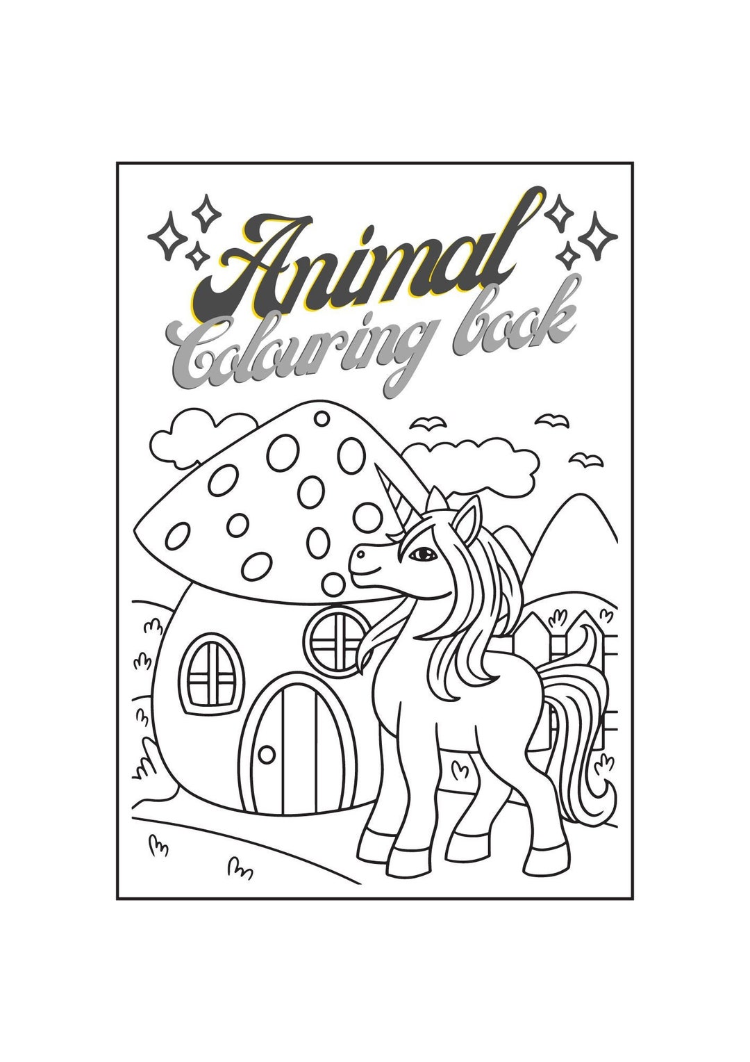Animal Themed Colouring Book, Kids Colouring Book, Animal Book ...