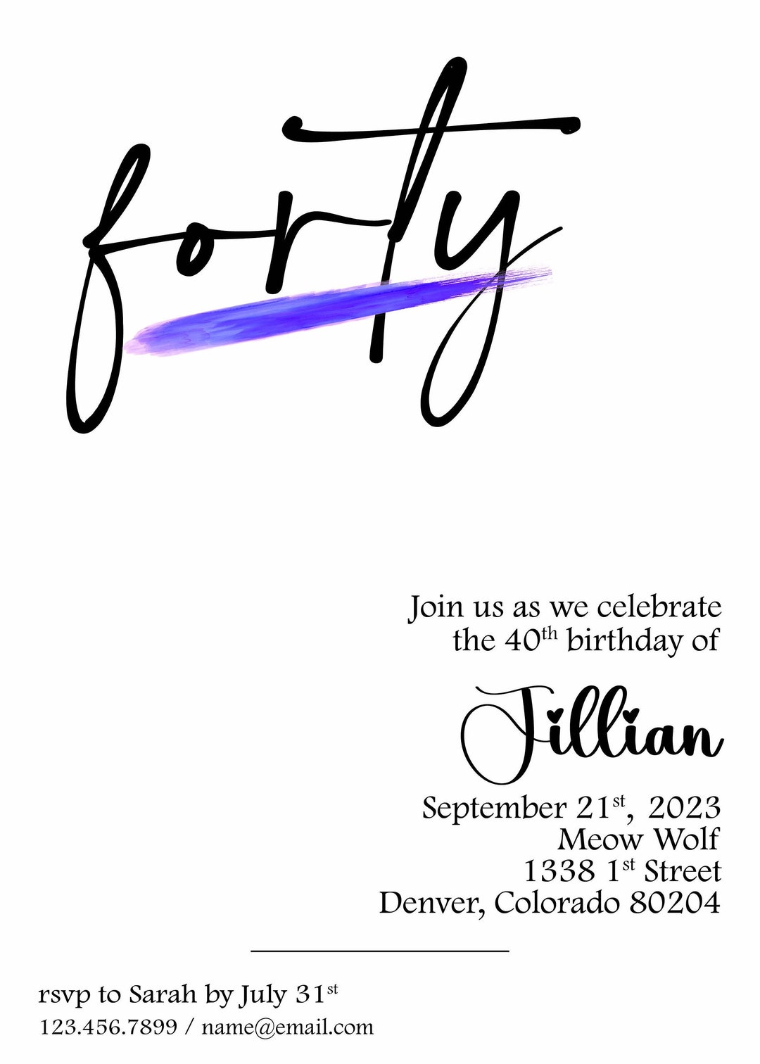 40th Birthday Simple - Etsy