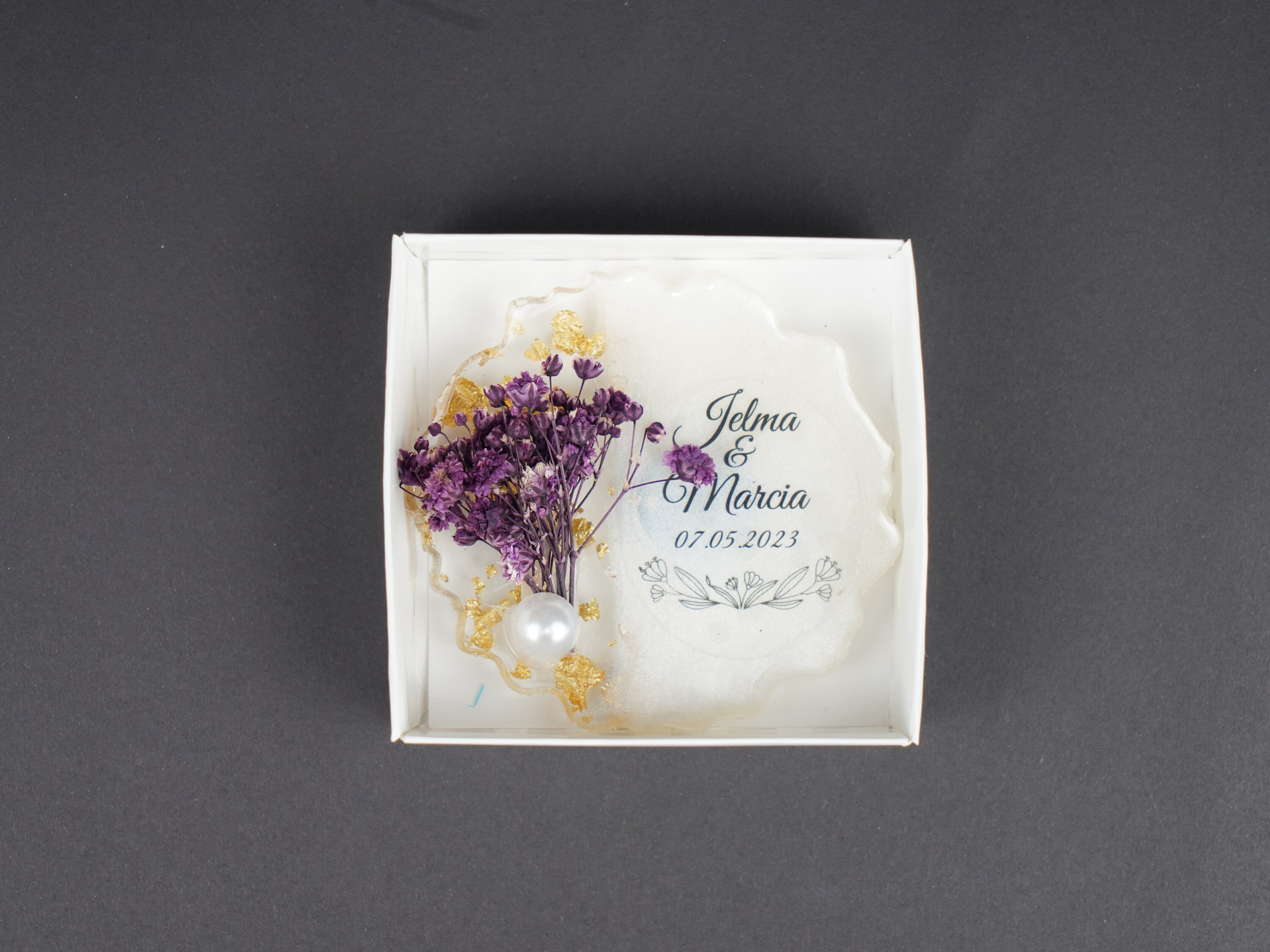 Bridal Shower Favors, Dried Flower Magnet for Guest, Personalized ...
