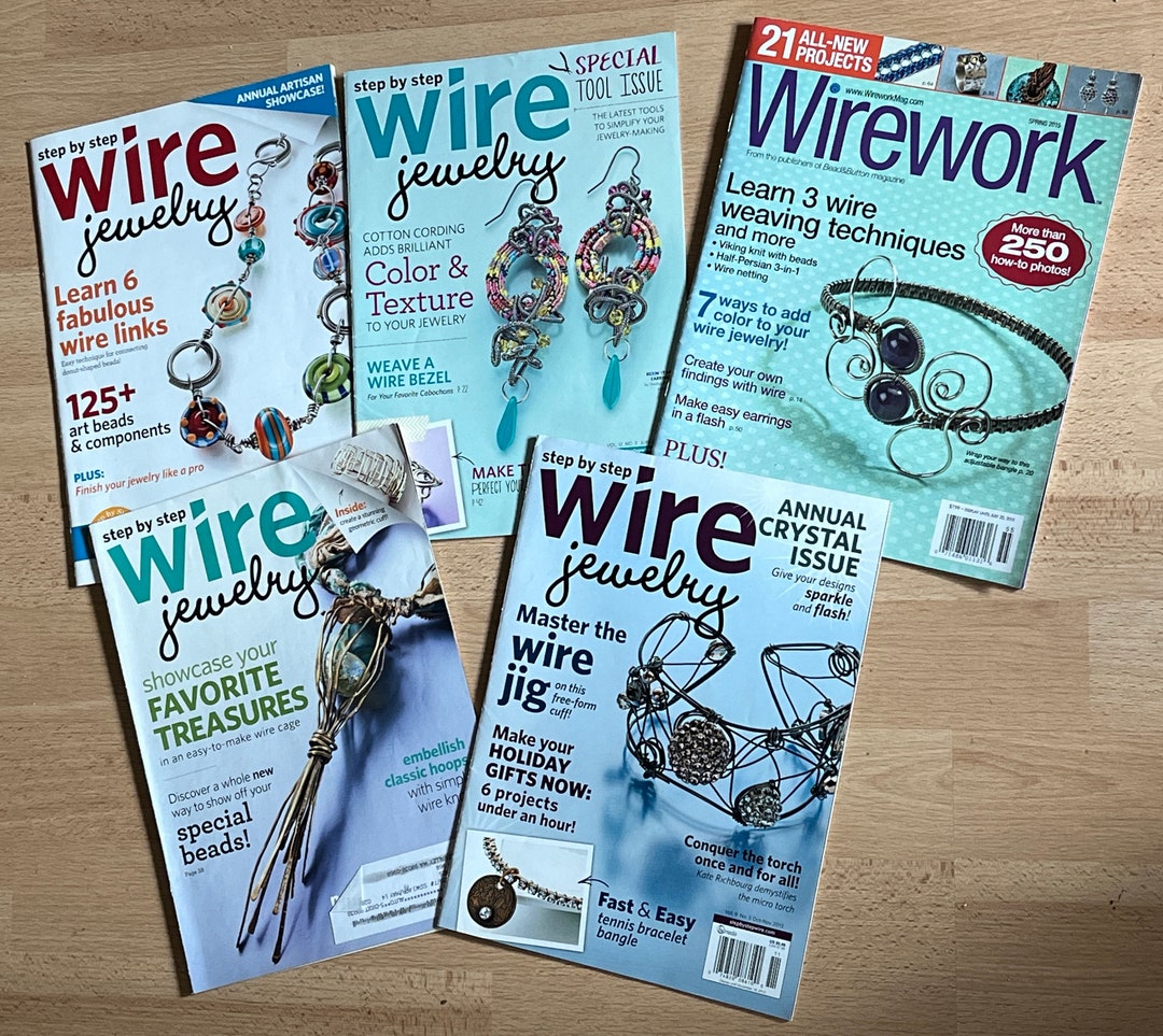 5 Wirework/wire Jewelry Magazines - 2012-2016 Mix - Etsy