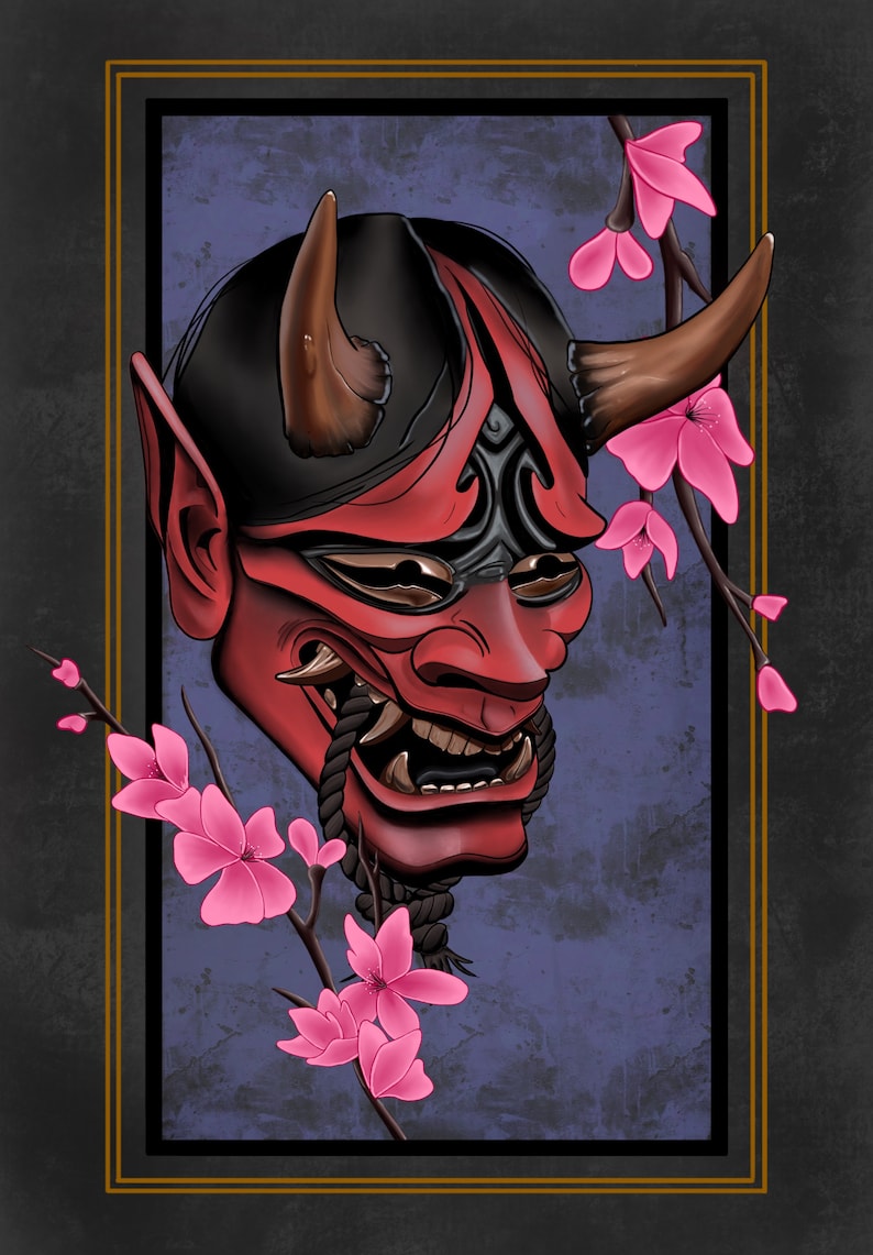 Japanese Hannya Mask - Etsy