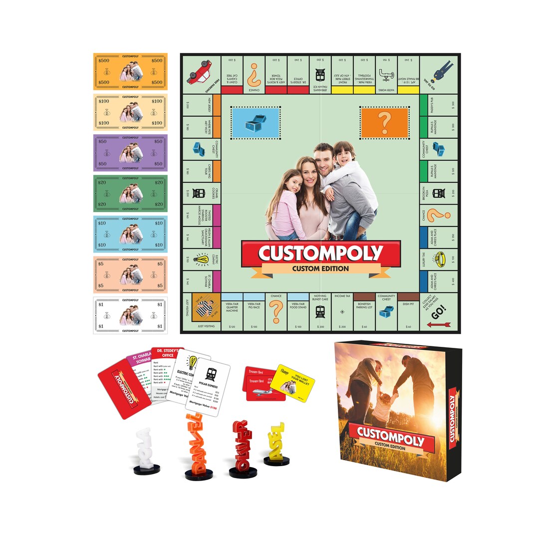 Customopoly Board Game, Game Board, Customized Gift, Personalized Board ...