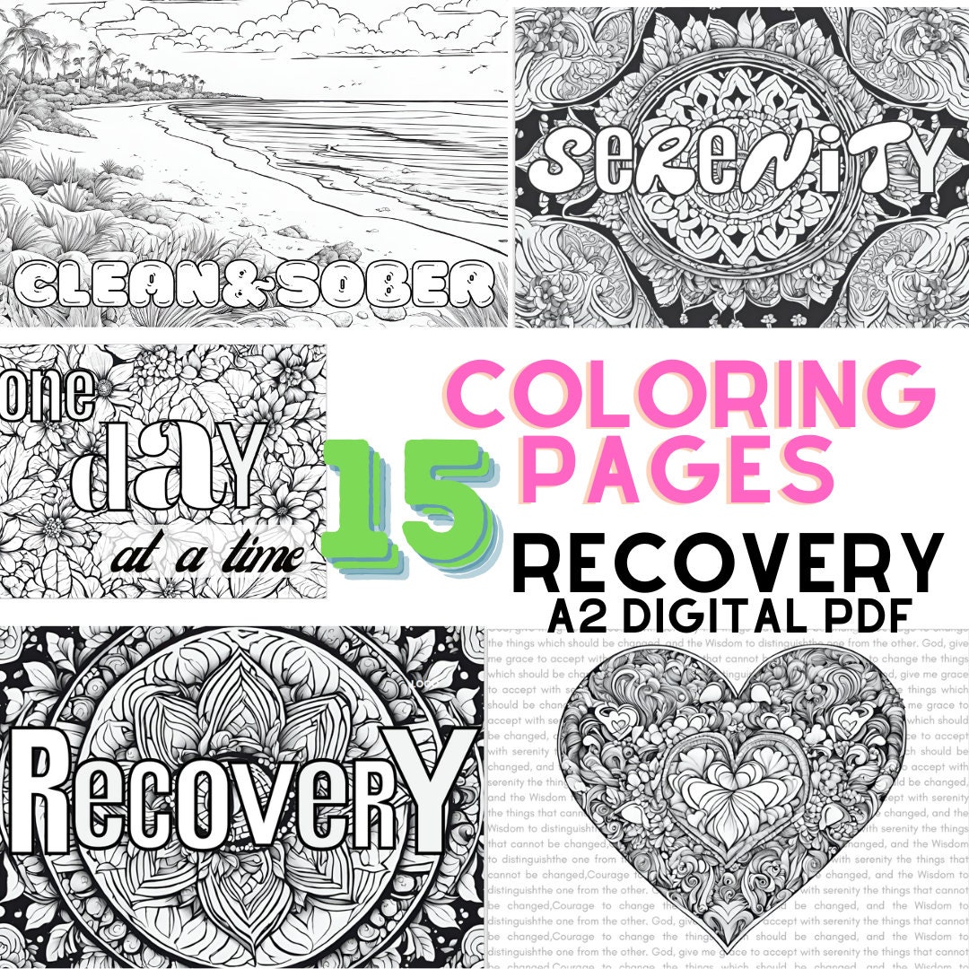 ADDICTION RECOVERY Coloring Posters - Etsy