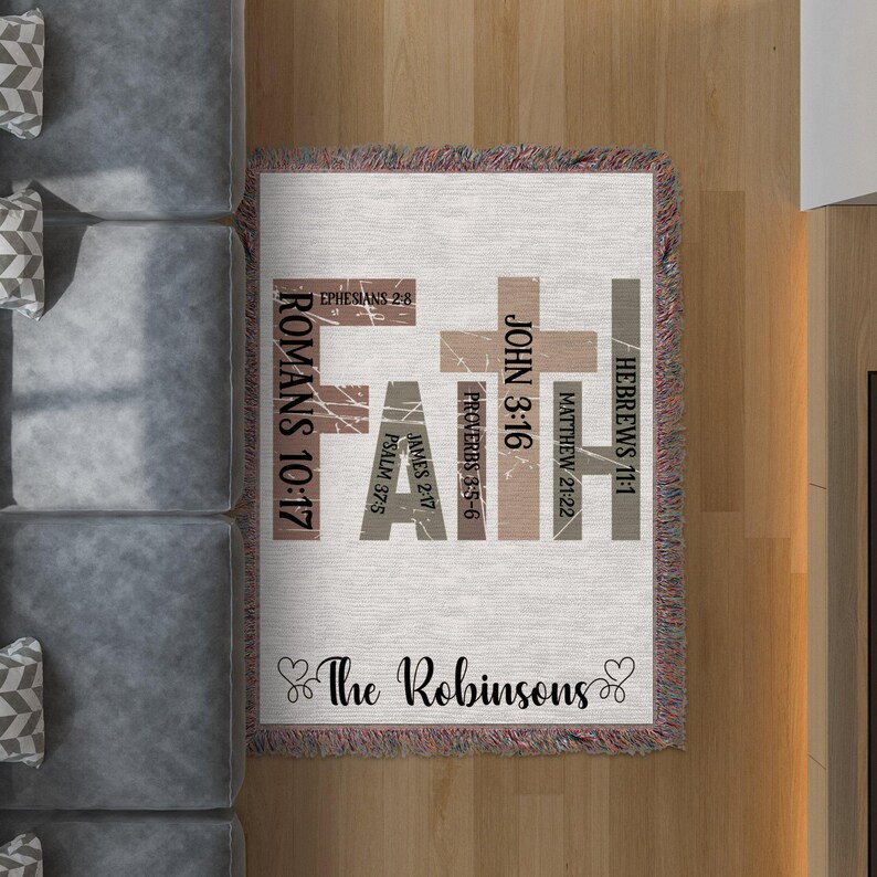 Faith Bible Verse Blanket Custom Personalized Christianity Gift ...