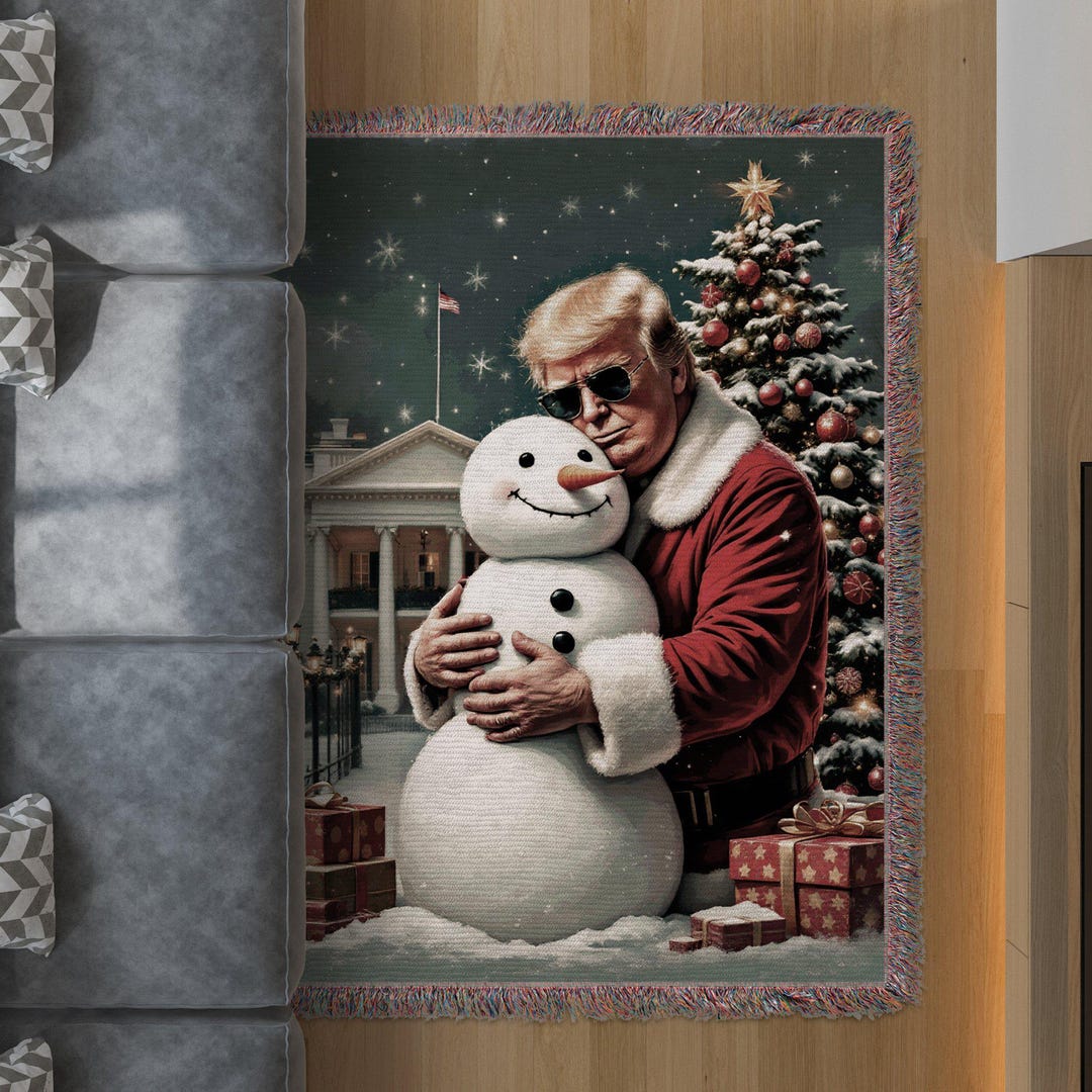 Donald Trump Custom Woven Blanket Christmas Decor Holiday Gift Festive ...
