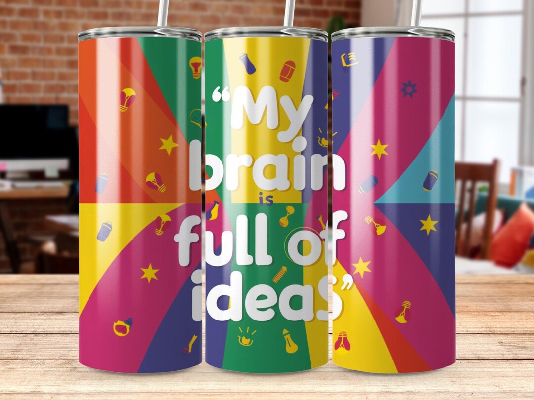 ADHD Tumbler Wrap, Inspirational Quote, Colorful Skinny Tumbler Design ...