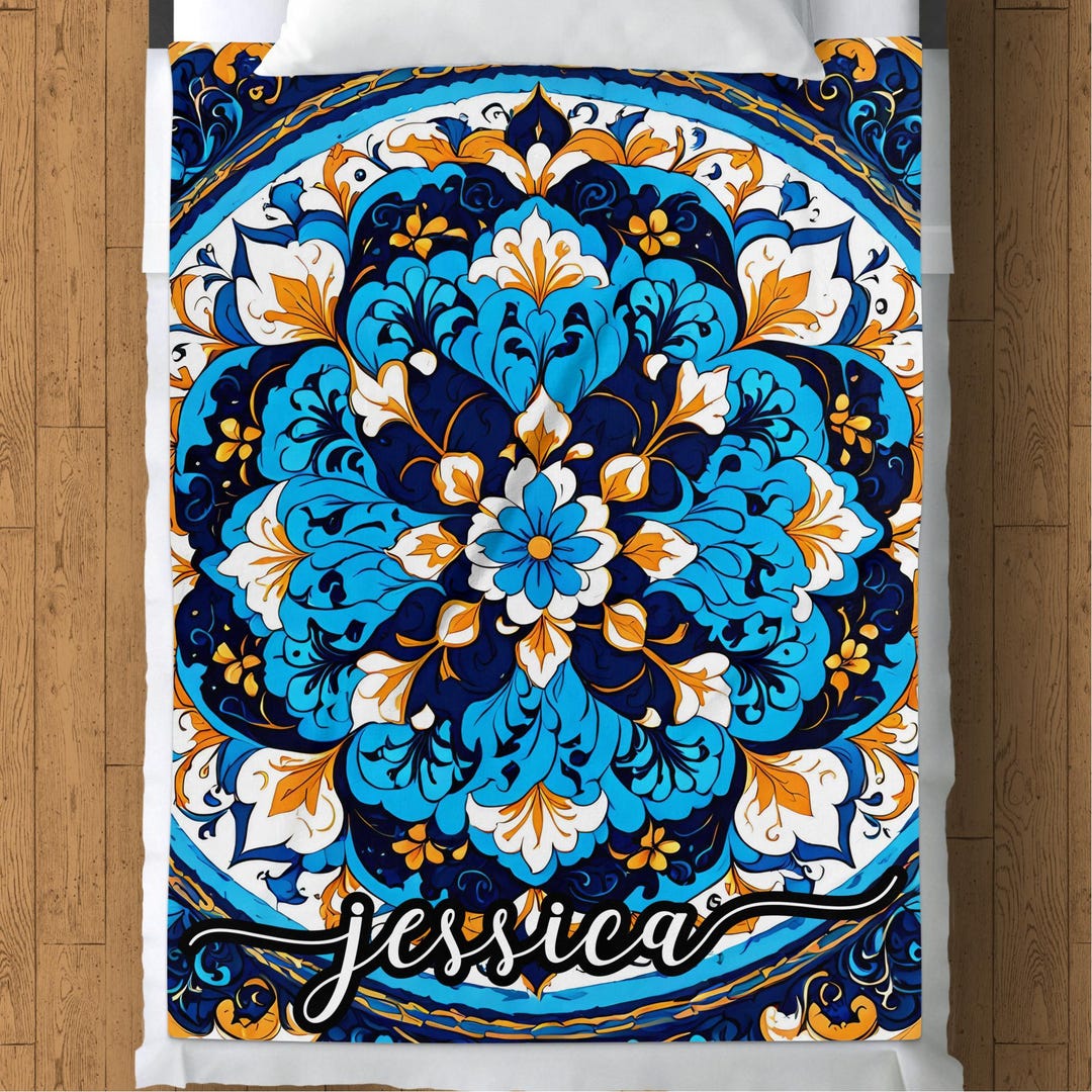 Mandala Design, Custom Personalized Fleece Blanket, Intricate Mandala ...