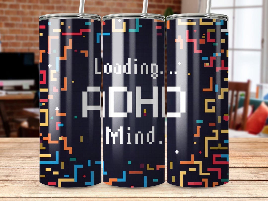Retro Pixel Art ADHD Mind 20oz Tumbler Wrap (digital Download) - Etsy
