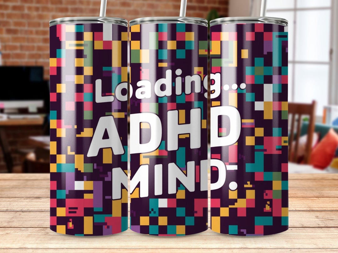 ADHD Mind Tumbler Wrap: 20 Oz Skinny Sublimation Design (digital ...
