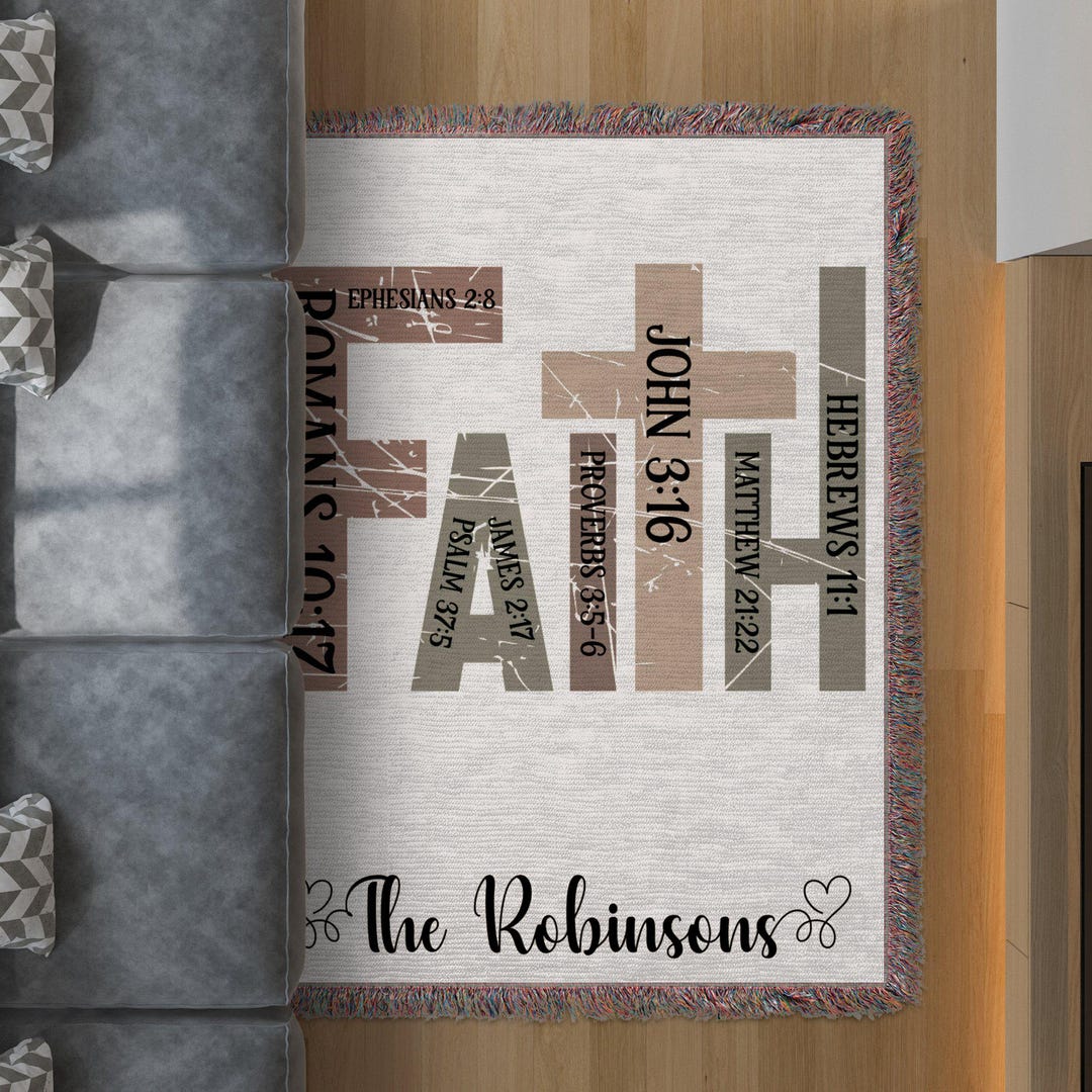 Faith Bible Verse Blanket Custom Personalized Christianity Gift ...