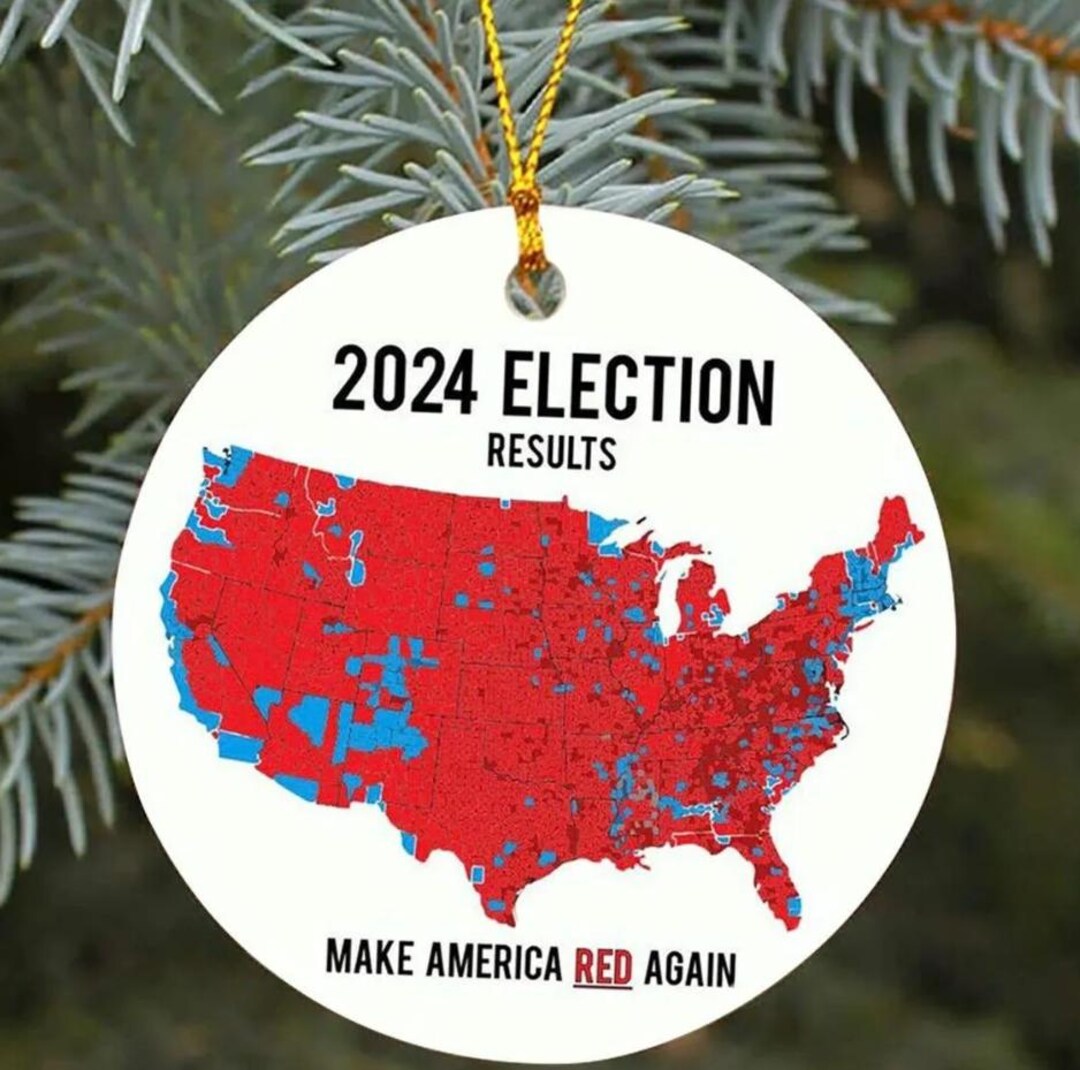 Donald Trump Election Results Map Ornament, Trump Ornament Gift, US ...