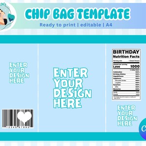 Editable Chip Bag Template - Etsy