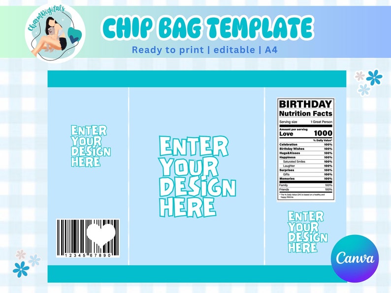 Editable Chip Bag Template - Etsy
