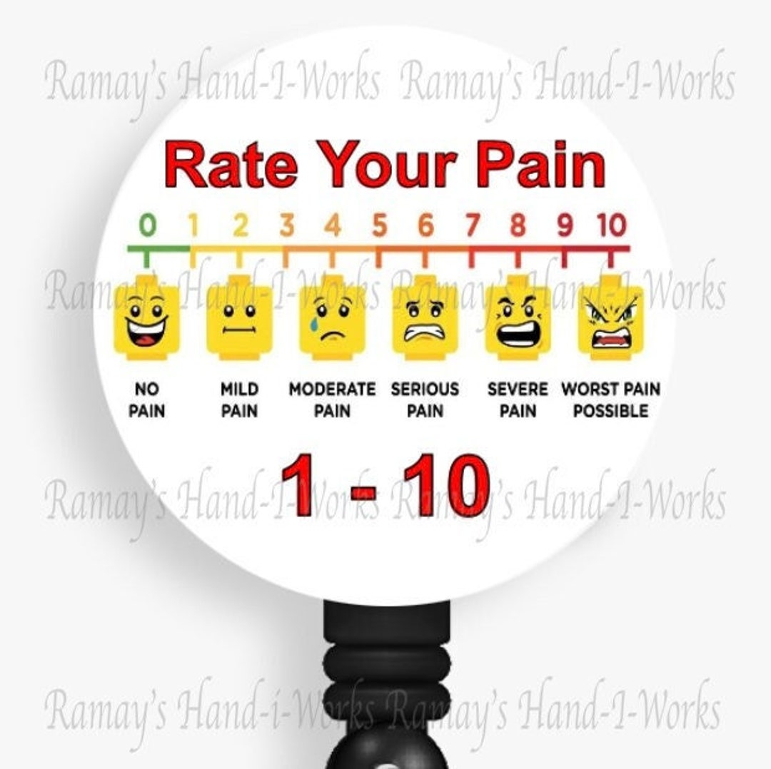 Funny Nurse's Rate Your Pain Chart Retractable Nurse Badge Reel or a ...