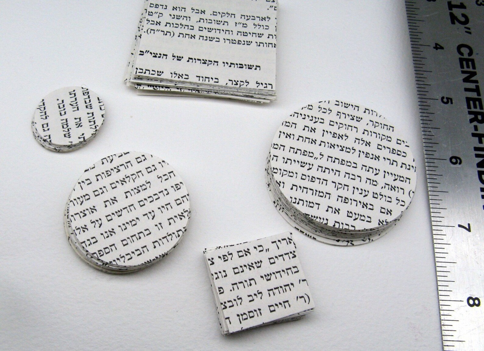 Vintage Hebrew and Yiddish Paper Shapes Larger Squares and Circles - Etsy