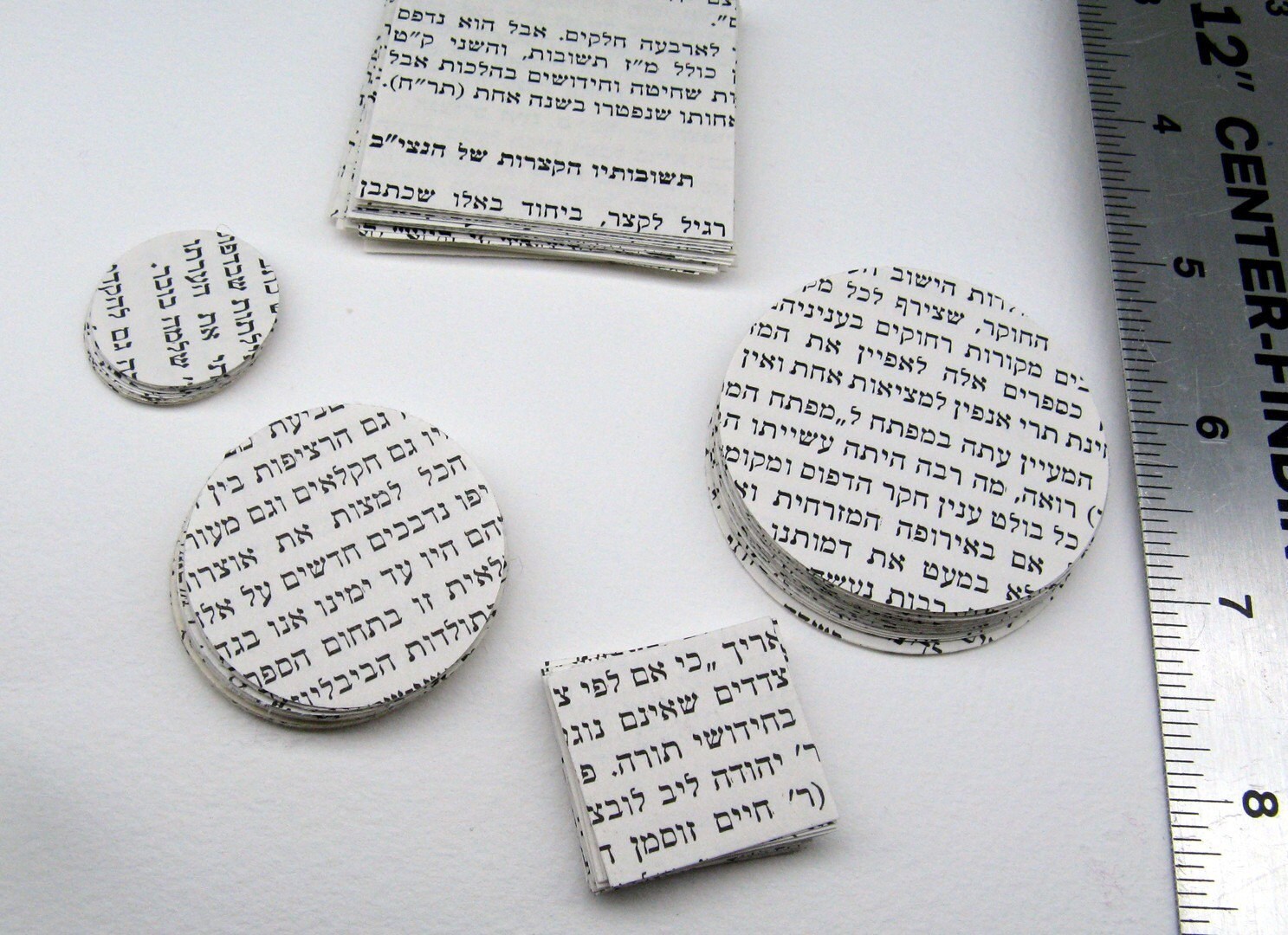 Vintage Hebrew and Yiddish Paper Shapes Larger Squares and Circles - Etsy