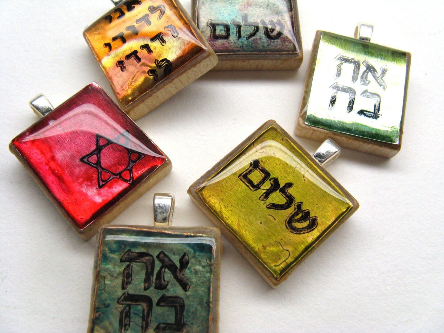 Ahavah Love in Hebrew Your choice of metallic Scrabble | Etsy