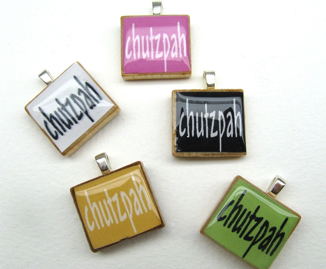 Hebrew Scrabble Tile Chutzpah Black on White - Etsy