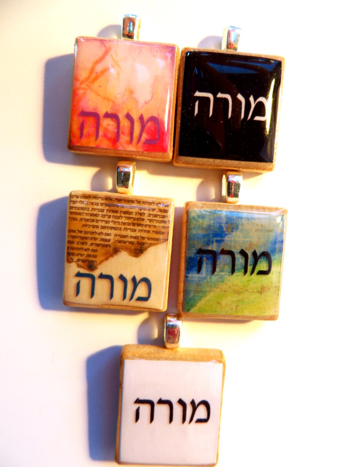 Moreh or Morah - Teacher - Hebrew Scrabble Tile Pendant With Ancient ...
