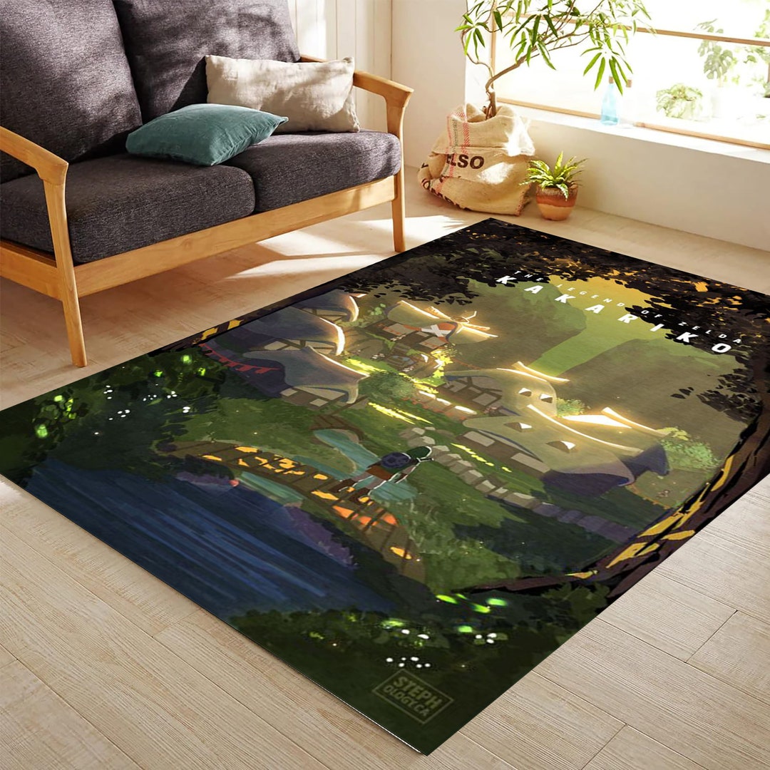 Zelda Forest Rug, Legend of Zelda, Moss Green Rug, Zelda Map Rug ...