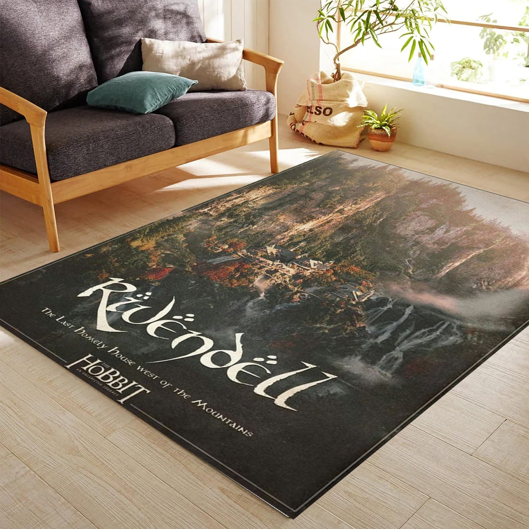 Rivendell Rug, Hobbit Area Rug, Lord of Ring, Washable Rug, Gothic Home ...