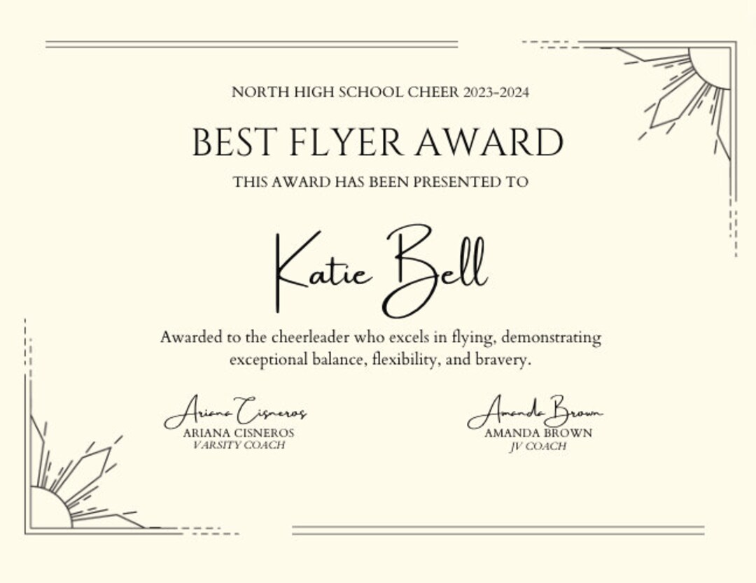30 Editable Cheerleading Award Certificates, Cheer Squad Awards ...