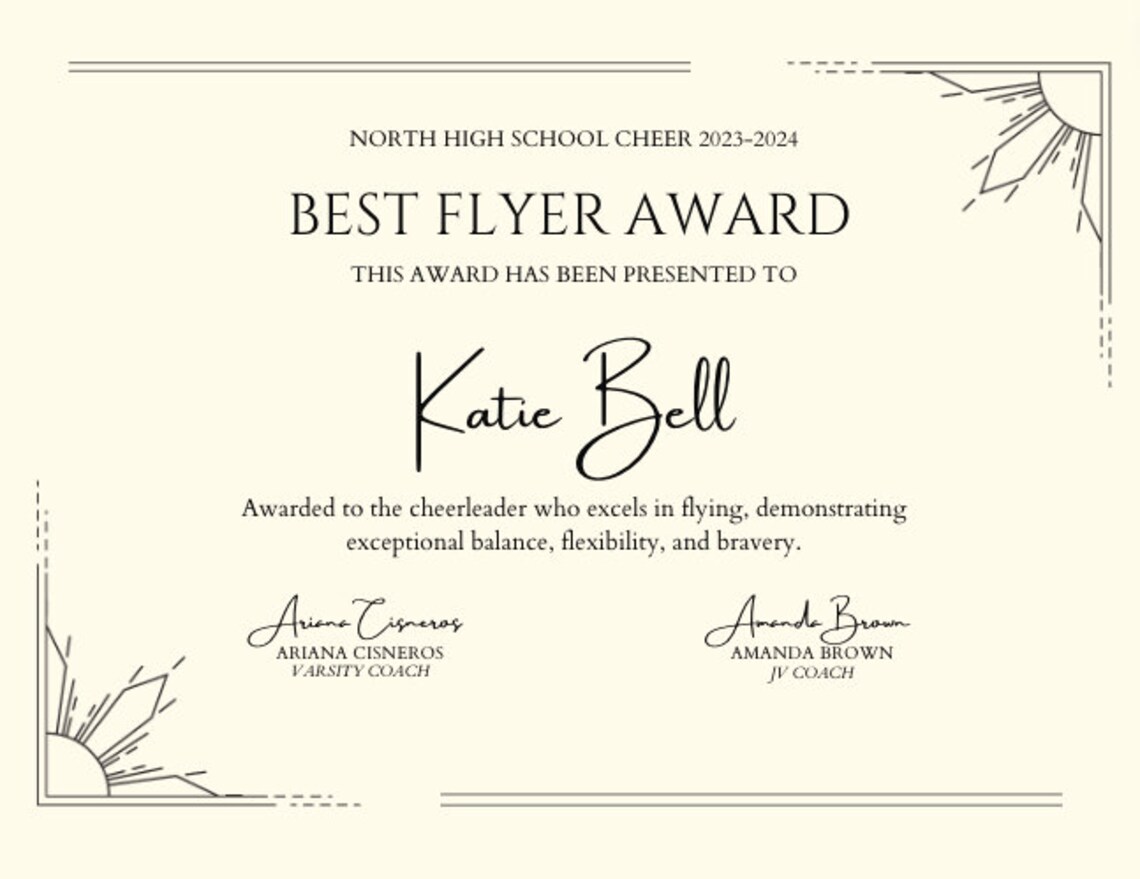 30 Editable Cheerleading Award Certificates, Cheer Squad Awards ...