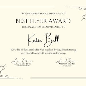 30 Editable Cheerleading Award Certificates, Cheer Squad Awards ...