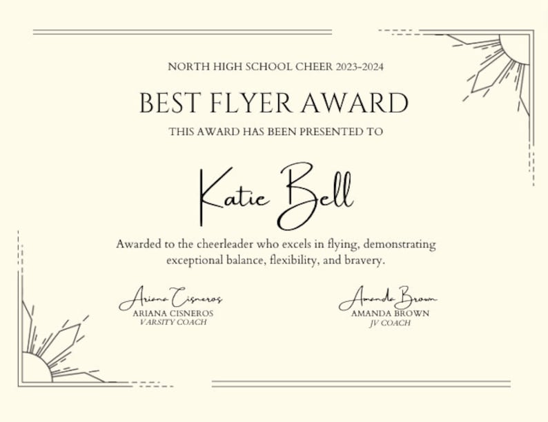 30 Editable Cheerleading Award Certificates, Cheer Squad Awards ...