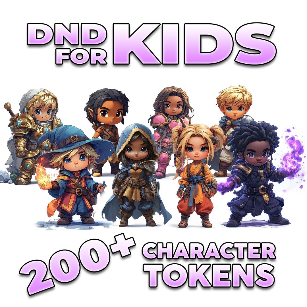 Dnd for KIDS - Digital Tokens - Full Characters HEROES Library - TTRPG ...