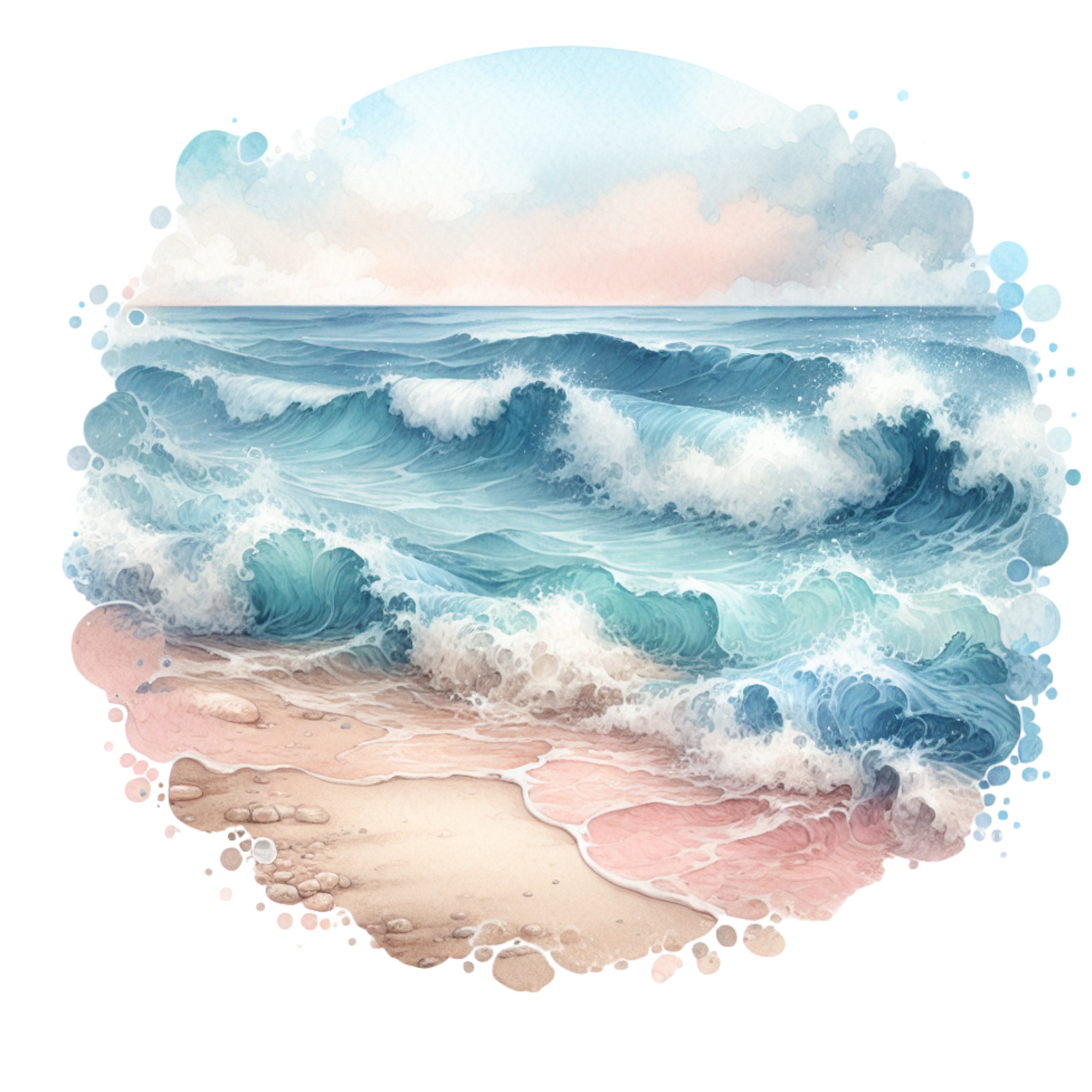 Summer Beach Watercolor Clipart Set, Vacation Clip Art, Boho Tropical ...