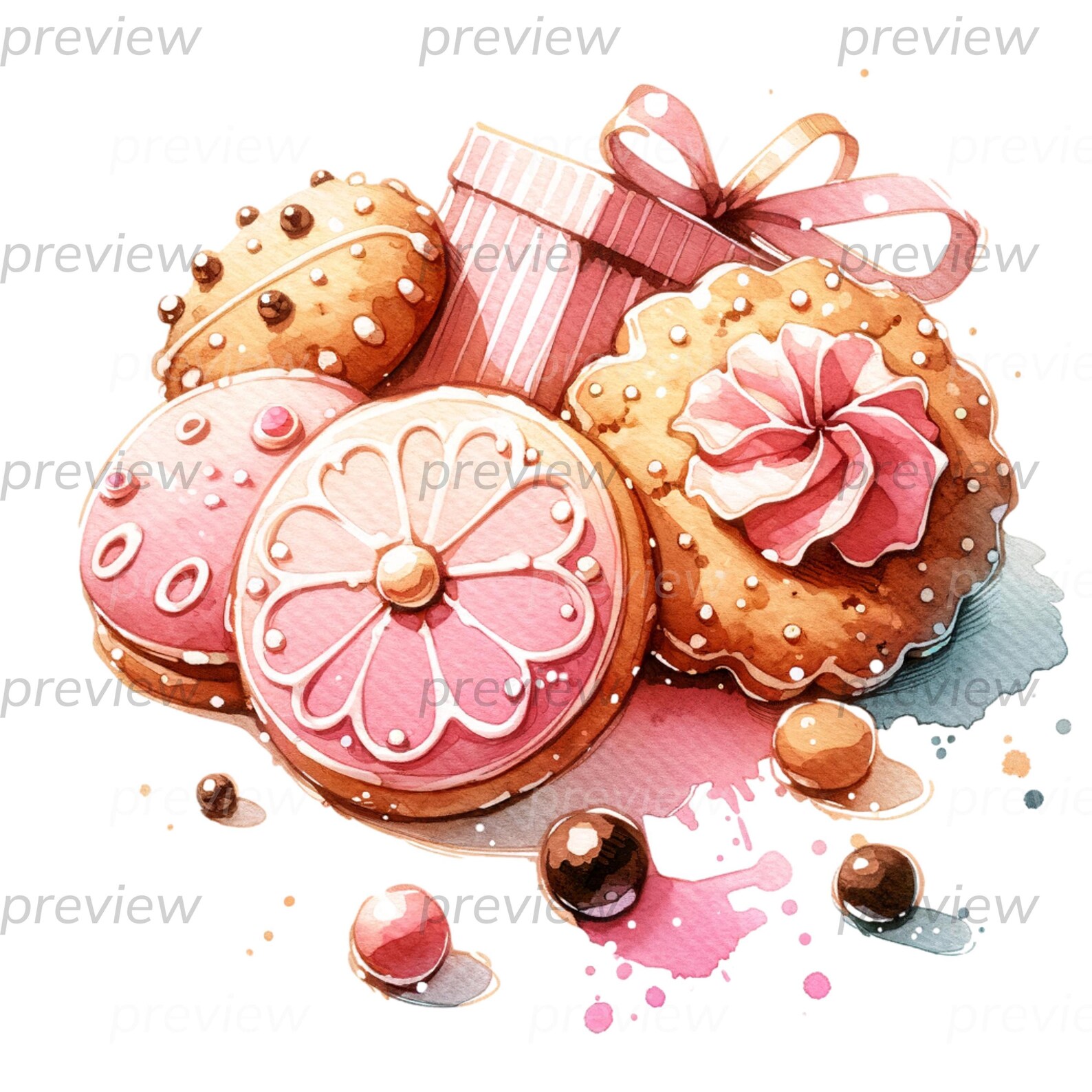 Watercolor Baking Clipart, Baking Supplies Png, Home Bakery Logo ...