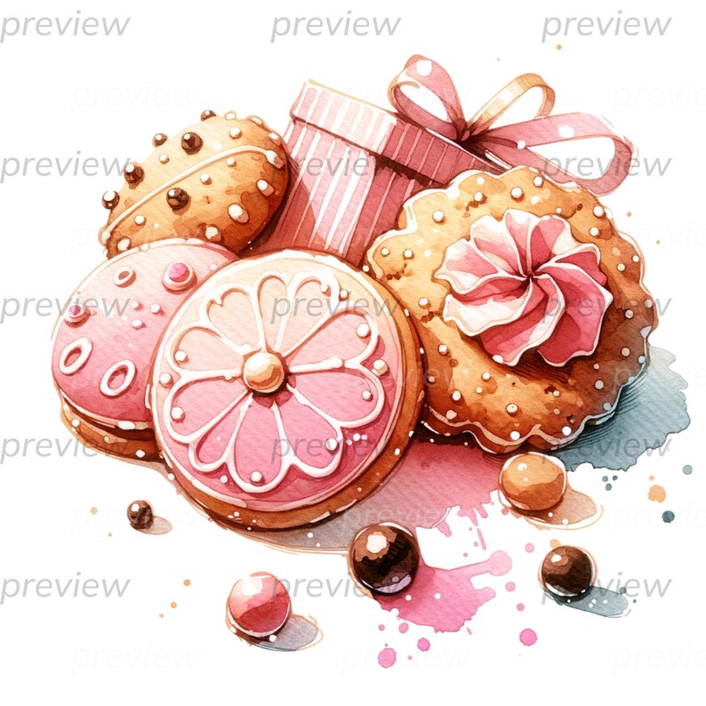 Watercolor Baking Clipart, Baking Supplies Png, Home Bakery Logo ...
