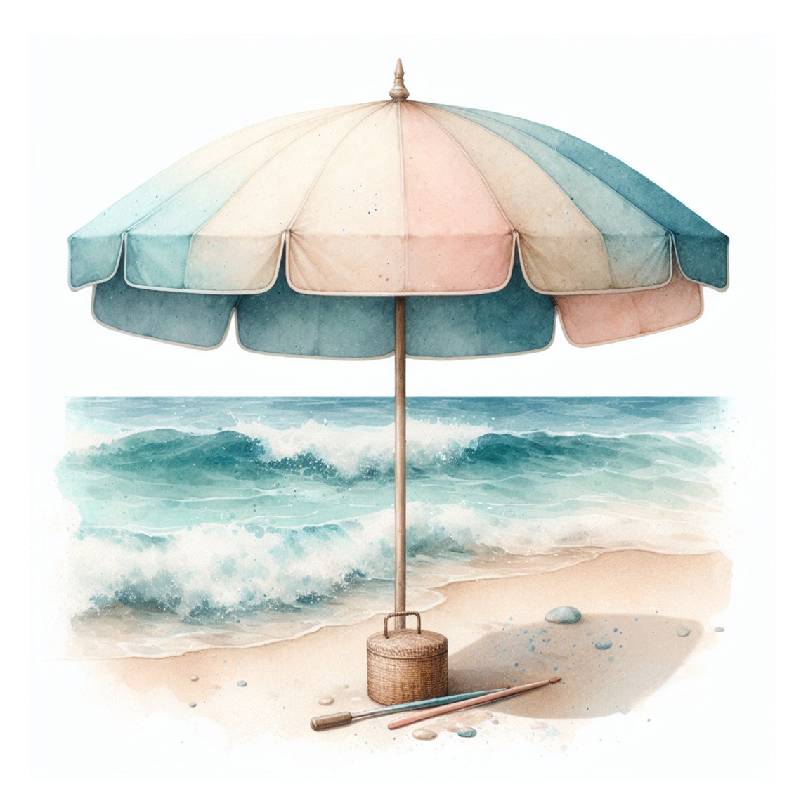 Summer Beach Watercolor Clipart Set, Vacation Clip Art, Boho Tropical ...