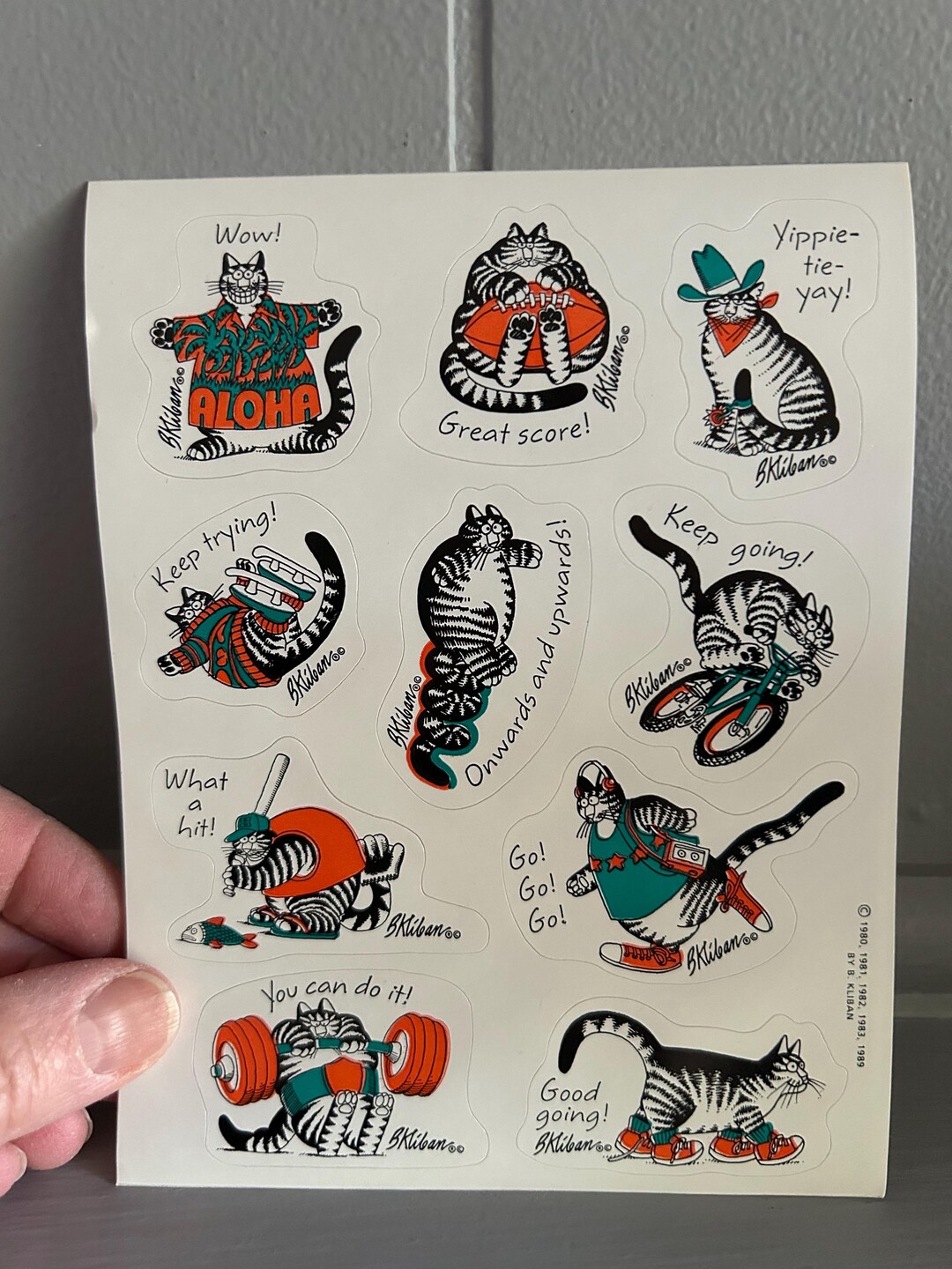 Vintage 1980s B. Kliban Cat Reward Stickers - Hallmark - Retro Humor - Etsy