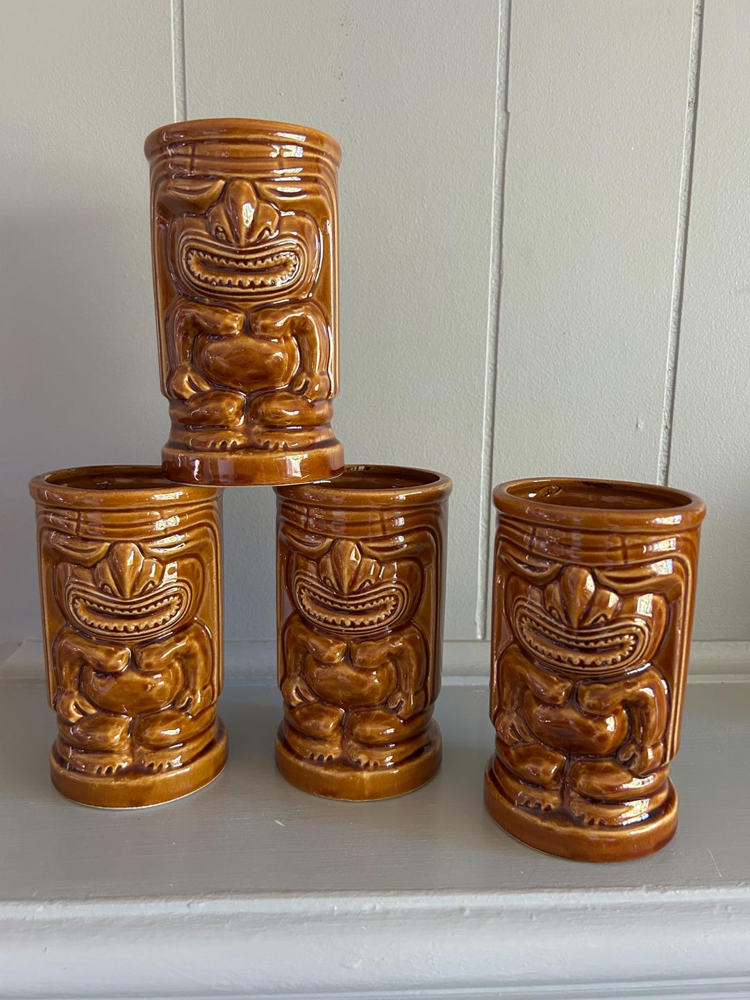 Vintage Set of 4 Orchids of Hawaii Tiki Mugs | Polynesian Drinkware Set - Etsy