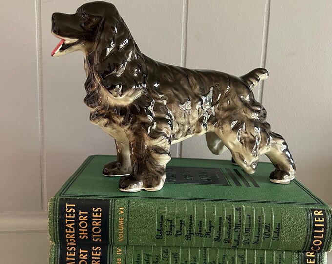 Vintage Black Cocker Spaniel Dog Ceramic Figurine 8.5 Inches High ...