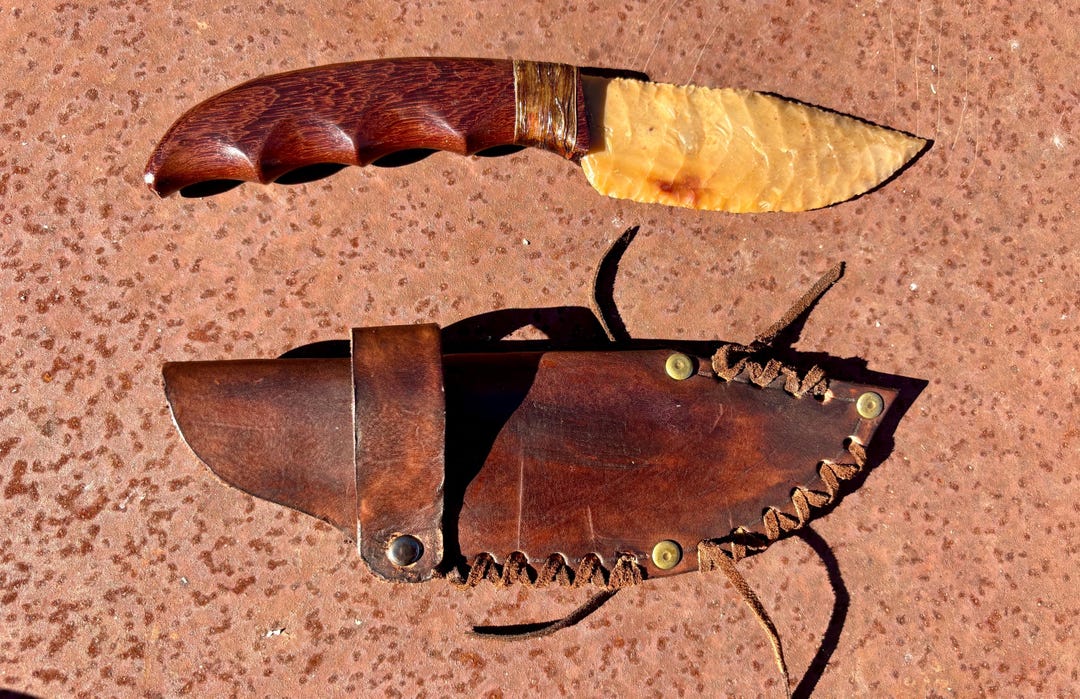 Beautiful Flint River Knife With Sheath - Flint Knapping by Steve ...