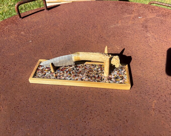 Flint Knapped Knife - Georgetown Flint Blade W/antler Handle, With ...